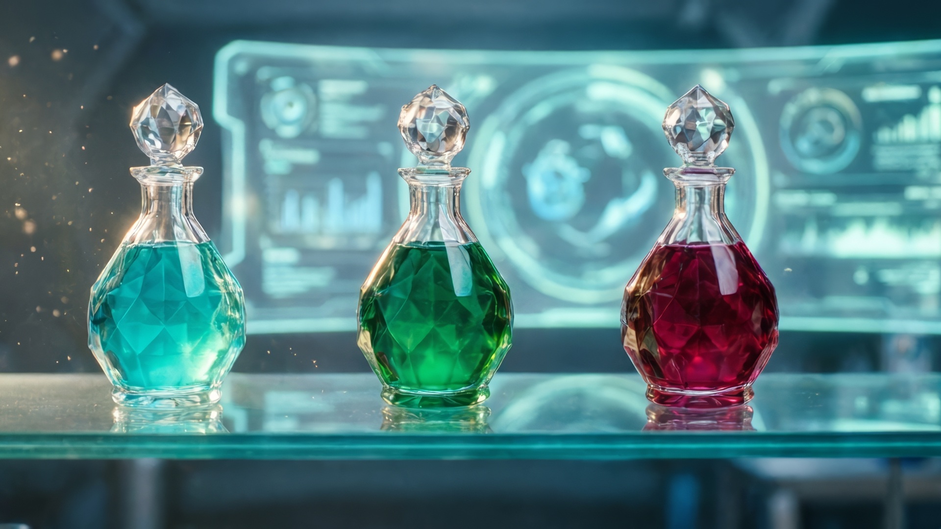 4K Magic UI Icons — 13 Faceted Crystal Flasks (4096px Transparent PNG ...