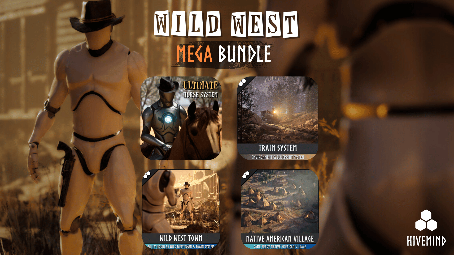 Wild West Bundle (Horse, Wild West Town, Native American Village, Train ...