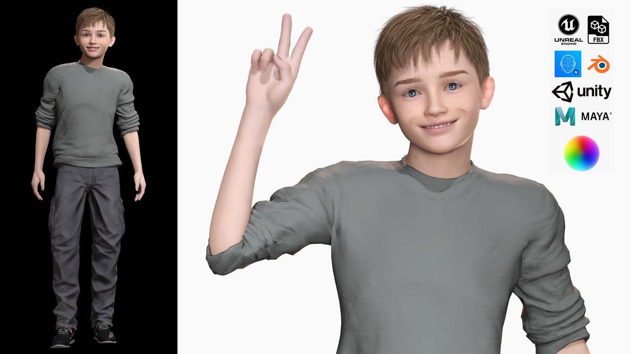 HENRY-Playful Kid Realistic Child Boy | Fab