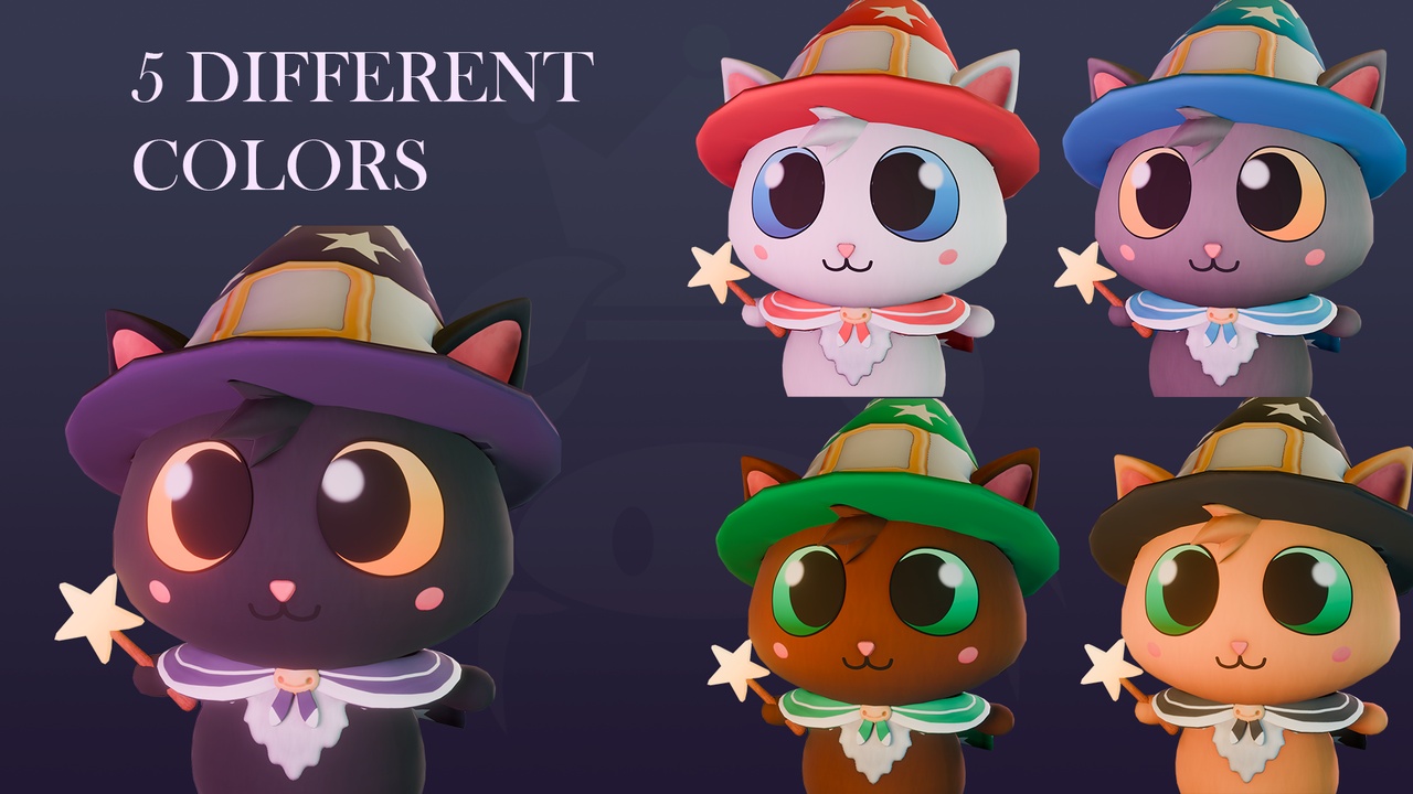 Chibi Cat Mage – Stylized Game-Ready 3D Character | Fab