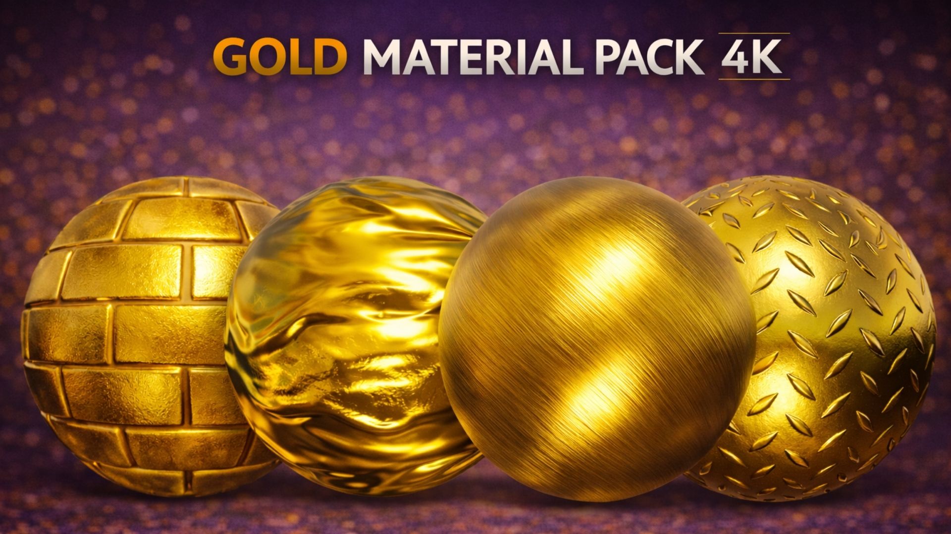 Stylized Gold Material Pack – 4K PBR | Fab