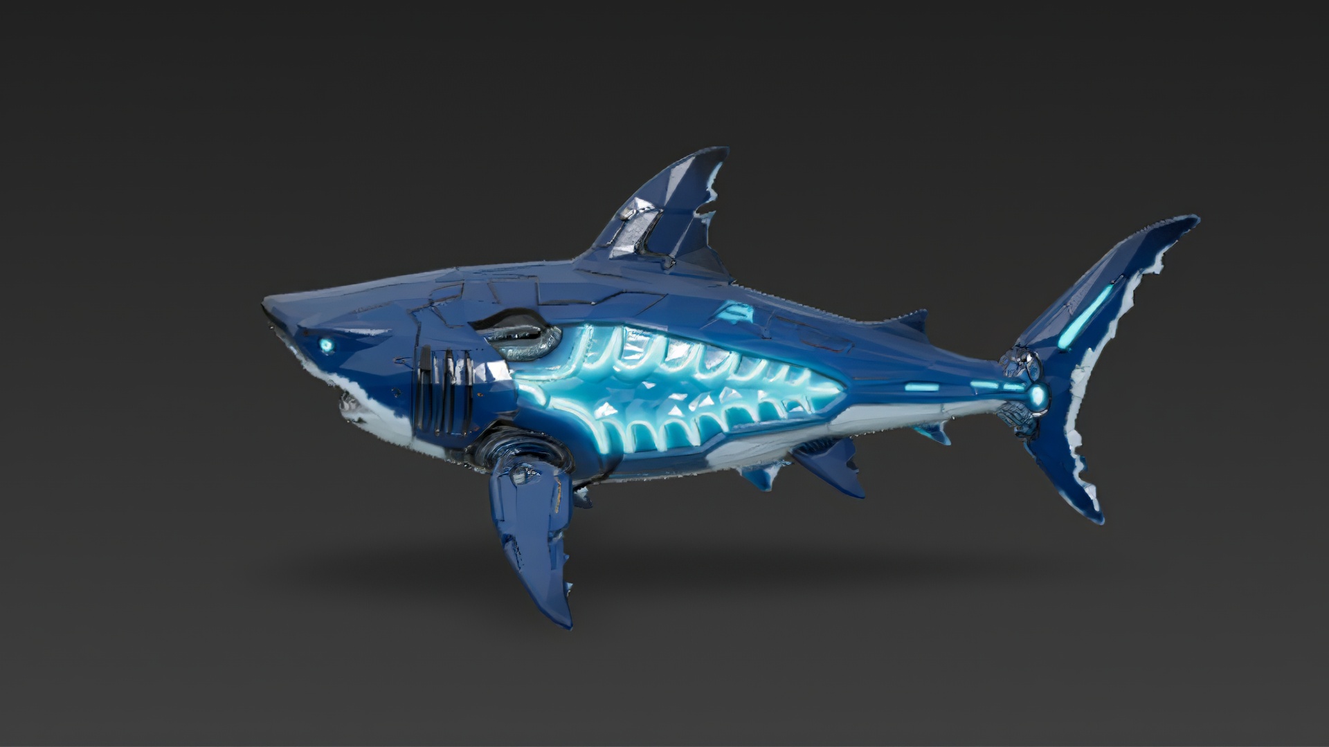 Deep Blue Cyber Shark | Fab