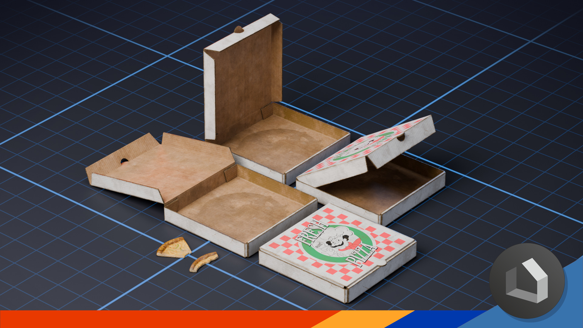 Pizza Boxes | Food | Game Ready | PBR | Fab