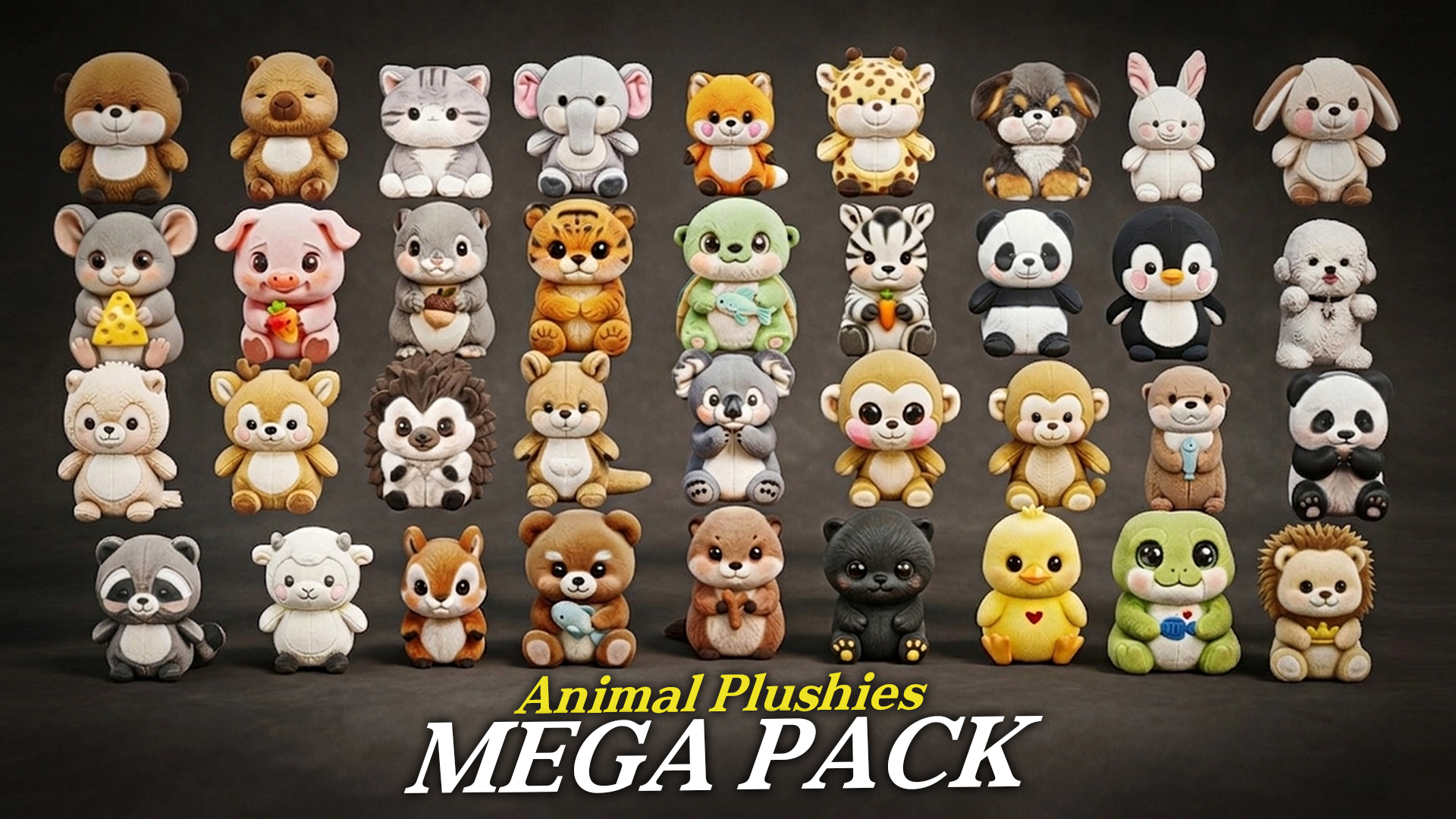 Cute Animal Plushies Mega Pack | Fab