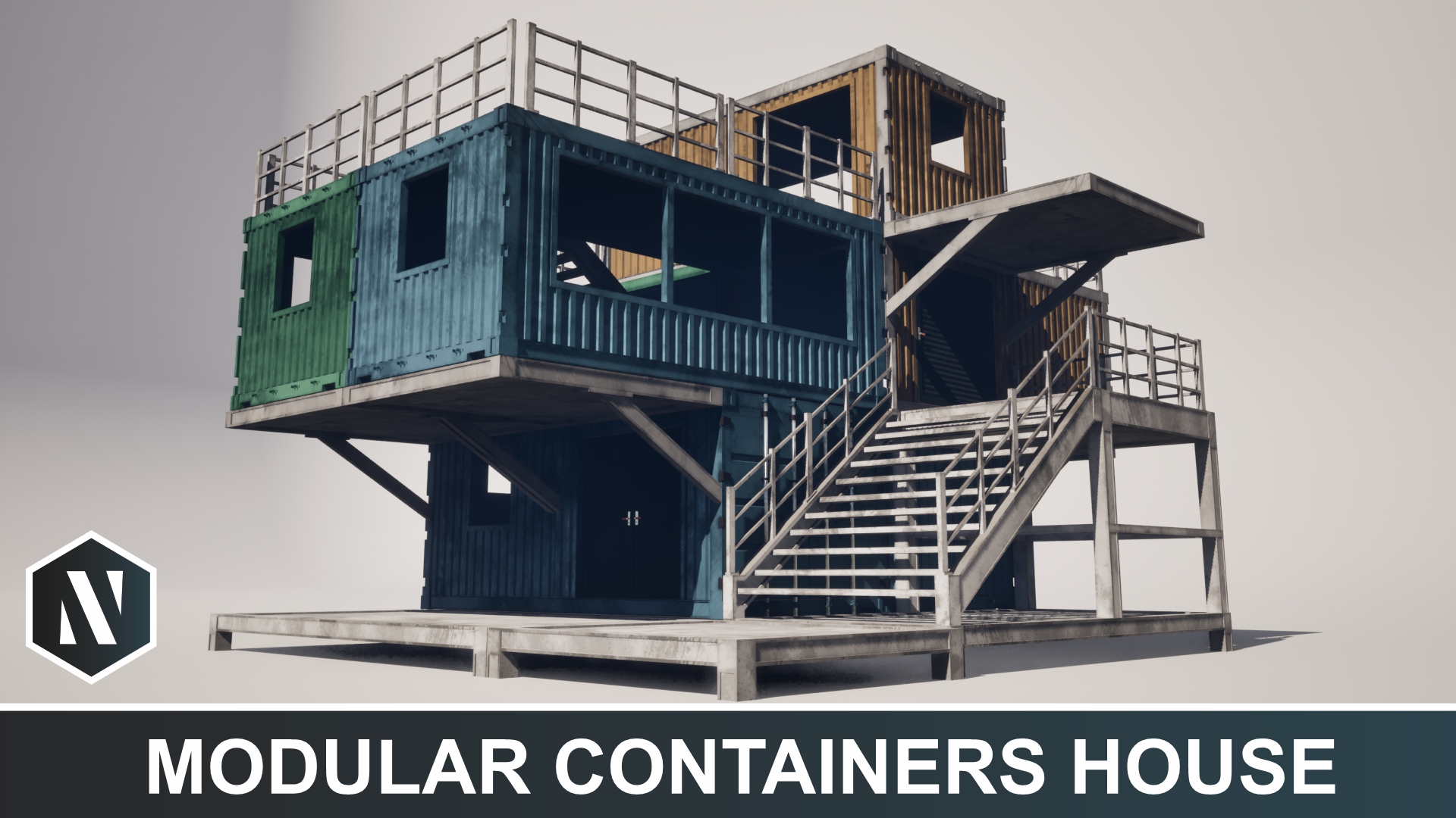 Modular Container Houses - Survival Base Pack | Fab