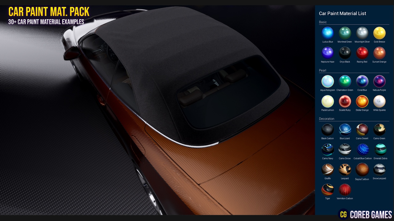Car Paint Materials and Interactive UI Set | Fab