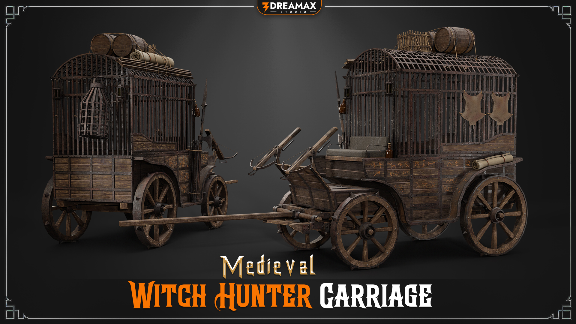 Witch Hunter Carriage – Dark Medieval Horse-Drawn Wagon | Fab
