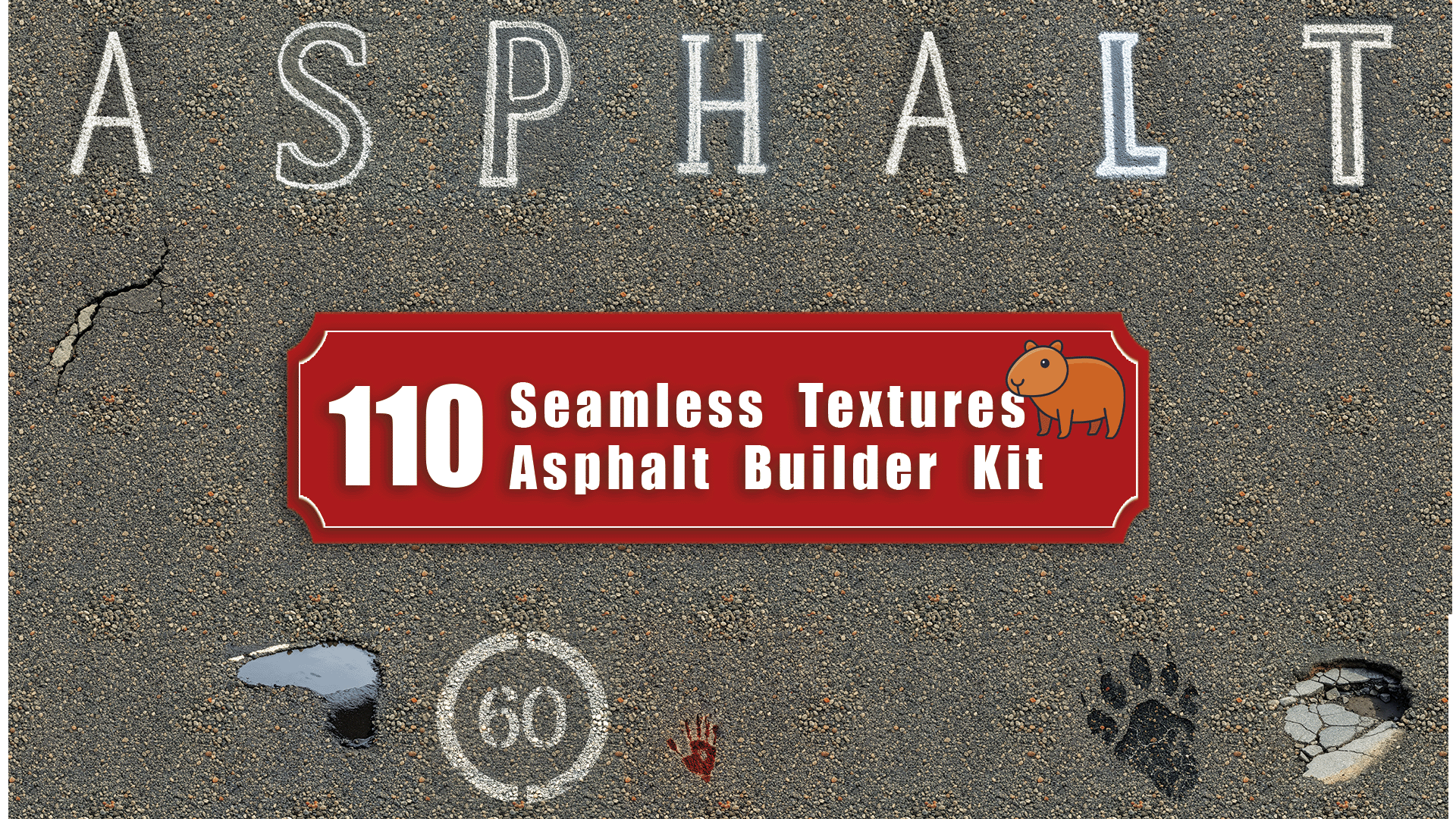 110 seamless textures: Asphalt Road Texture Kit – Cracks, Potholes ...