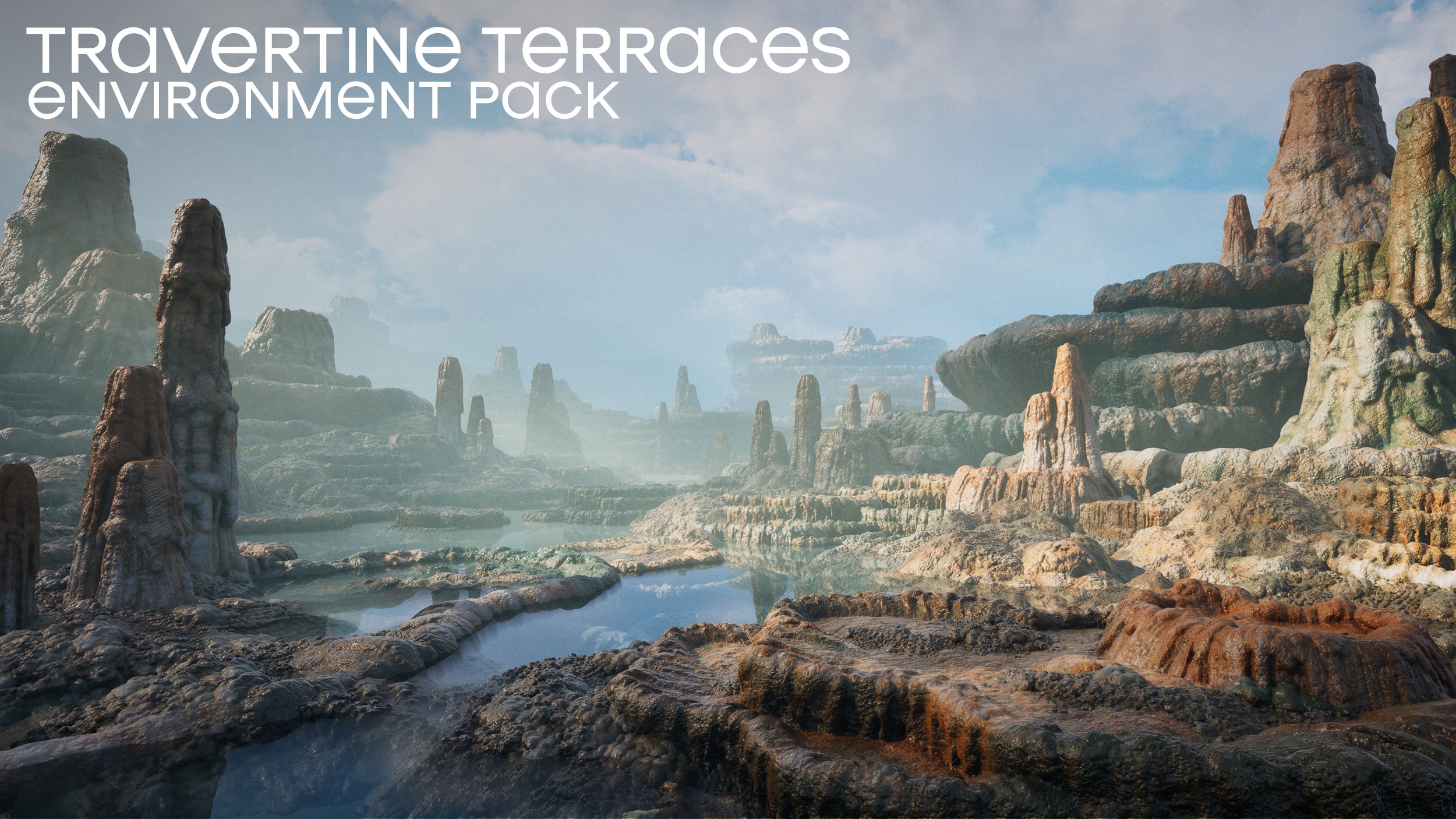 Travertine Hot Spring Terraces – Modular Environment Pack | Fab