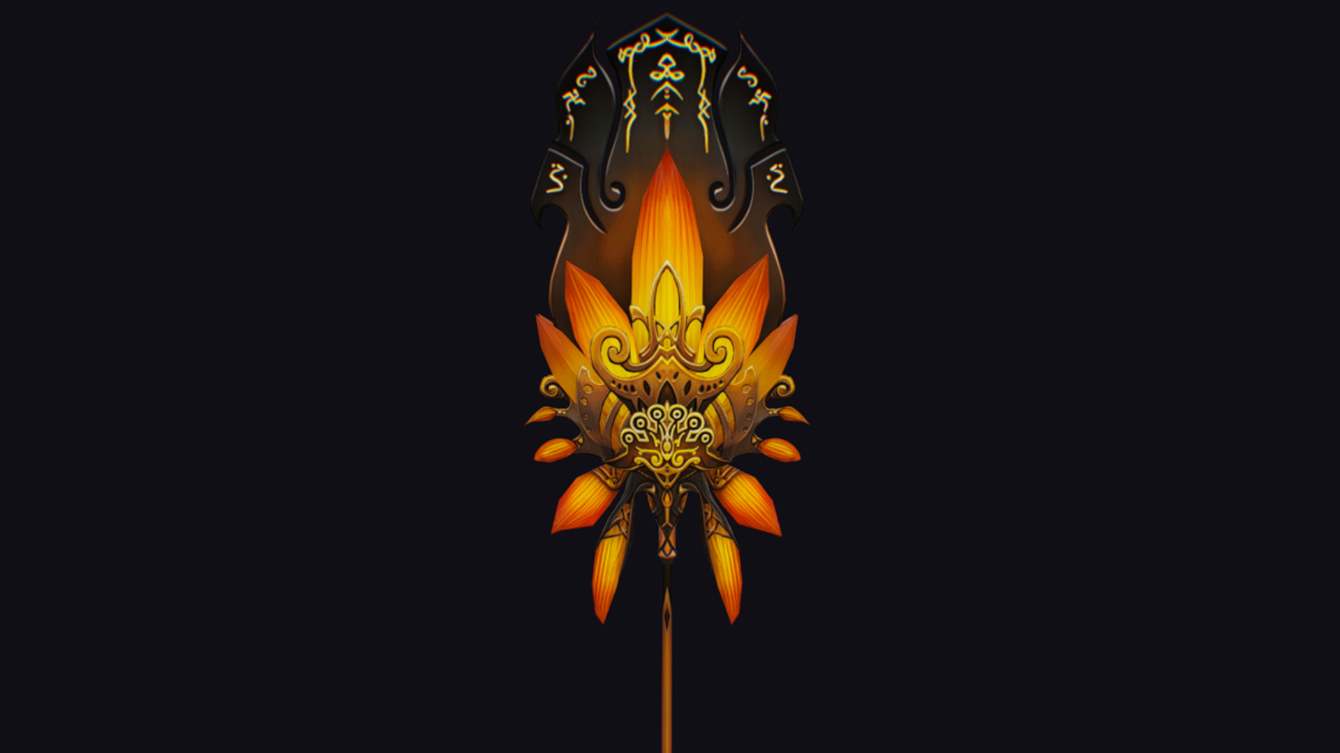 Magical Staff Magic Stick Wand Golden Flower Plumage Props | Fab