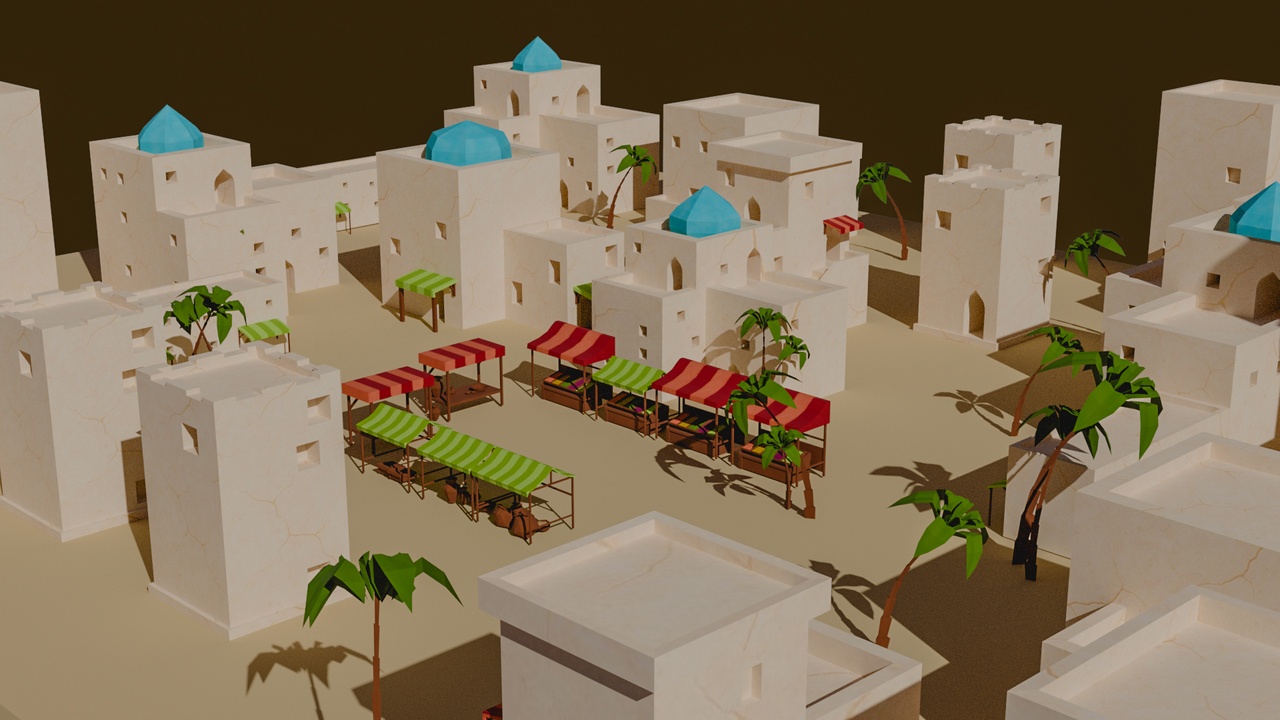 Bazaar Oasis – Low Poly Arab City | Fab