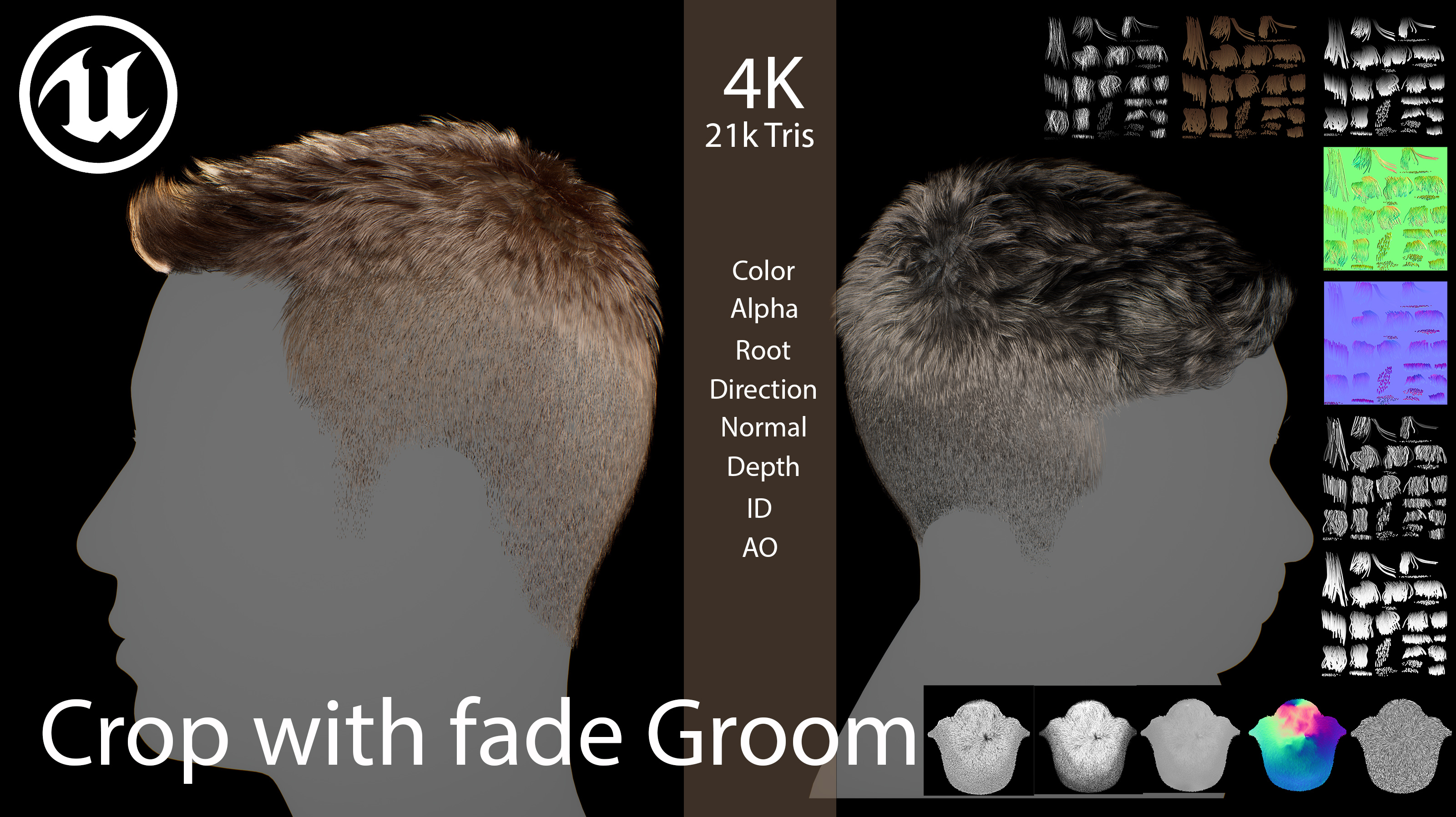 Textured crop with mid skin fade Realtime Hair | Fab
