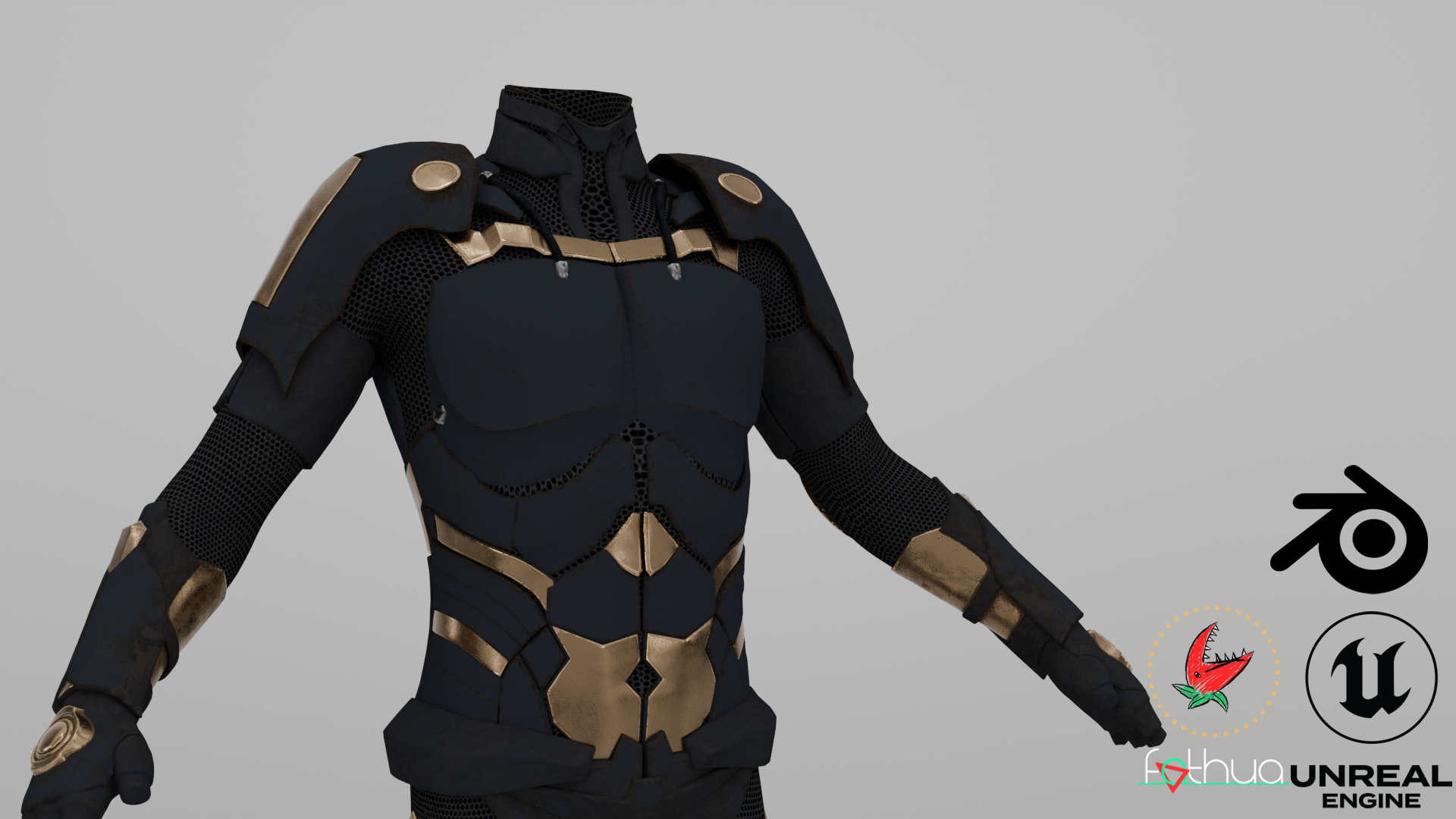 Dark Gold Composite Armor | metahuman clothing | Fab