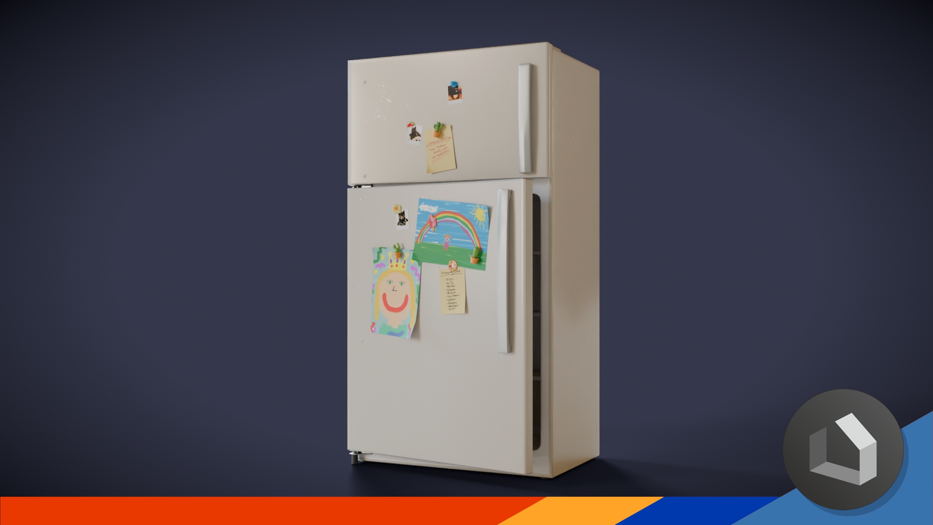 Fridge with Magnets | Appliances | Game Ready | PBR | Fab