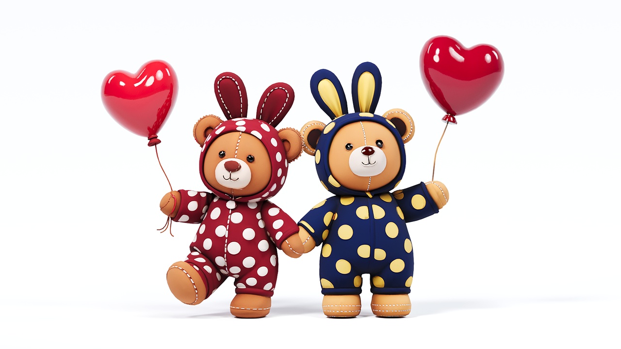 A couple of bears wearing cute pajamas doll | Fab