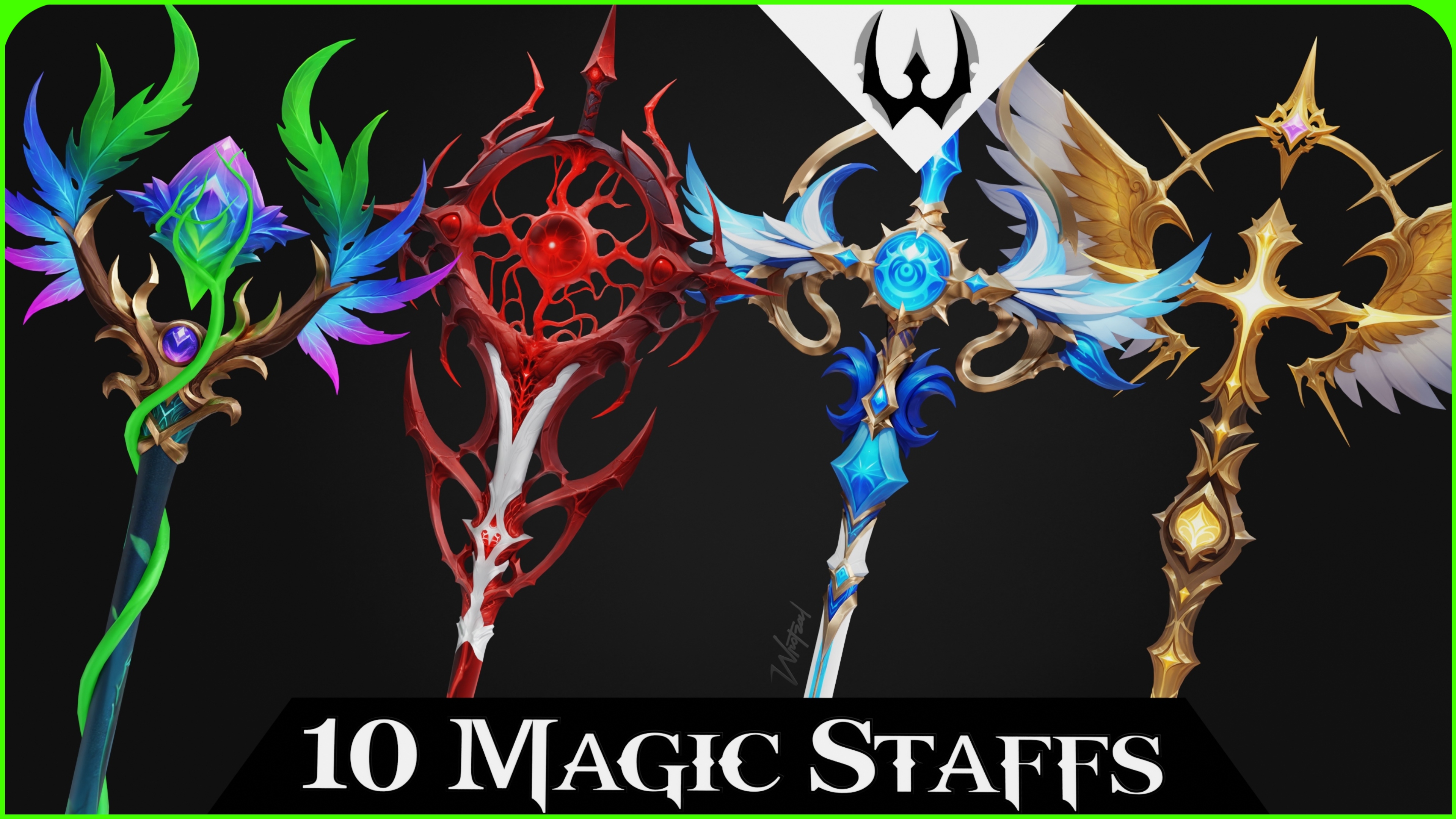 10 Stylized Fantasy Staffs [Staff pack] | Fab