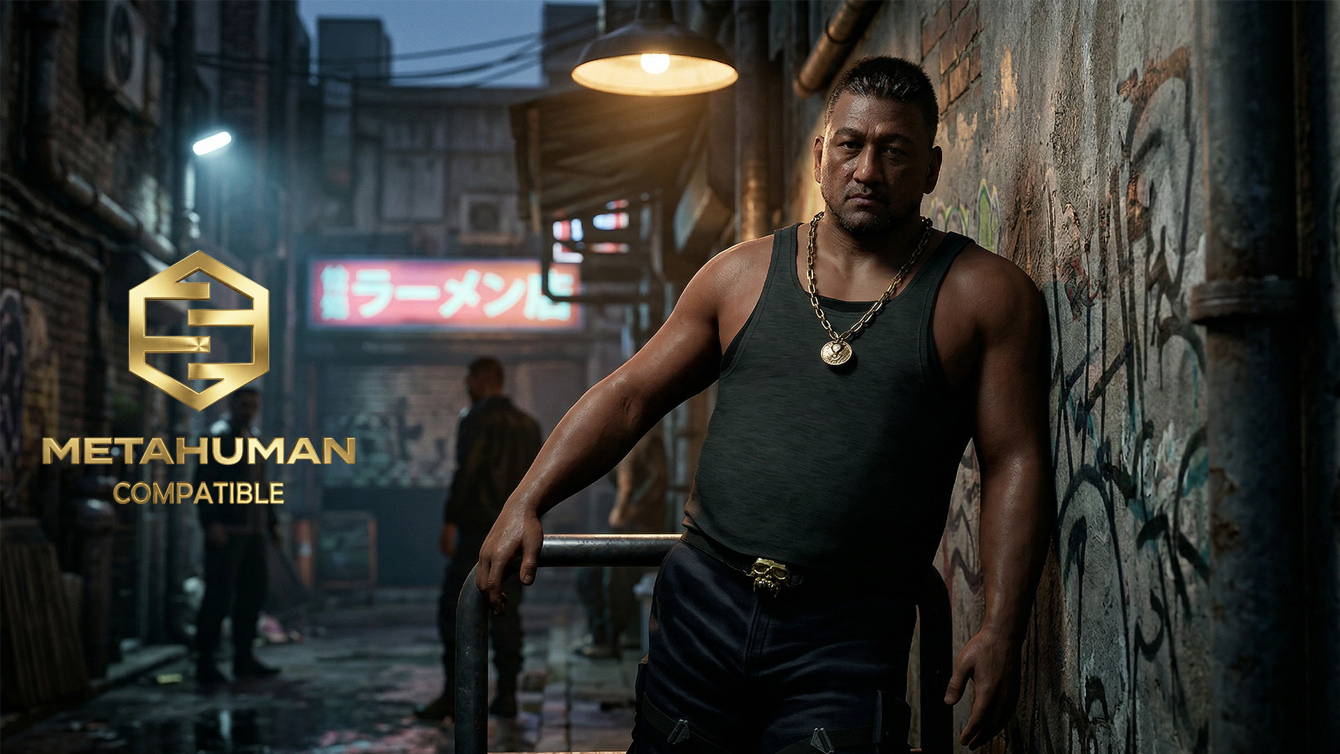 Urban Sleeveless Tank and Dark Cargo Trousers for Tough Street Enforcer ...