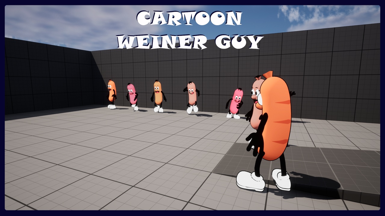 Cartoon Weiner Guy Character | Fab