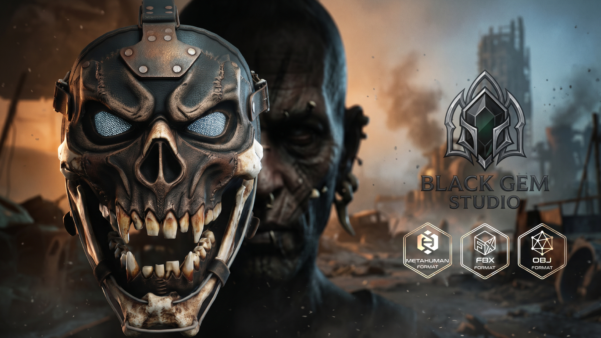 Wasteland Skull Raider Mask for Post-Apocalyptic Horror Characters | Fab