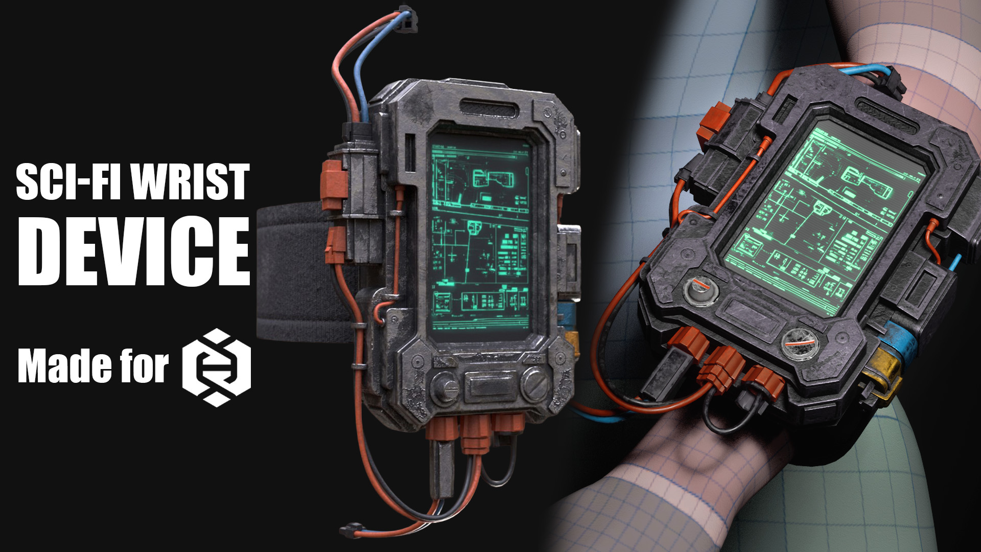 Sci-Fi Wrist Device for MetaHuman, Rigged 3D Model — UE5 Manny & Quinn ...