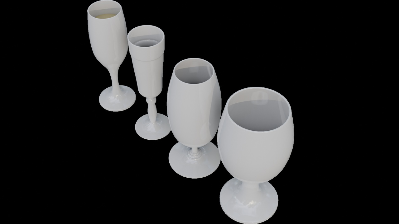 Assorted White Stemware Set | Fab