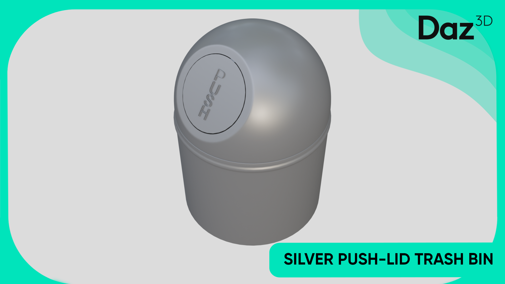 Silver Push-Lid Trash Bin | Fab