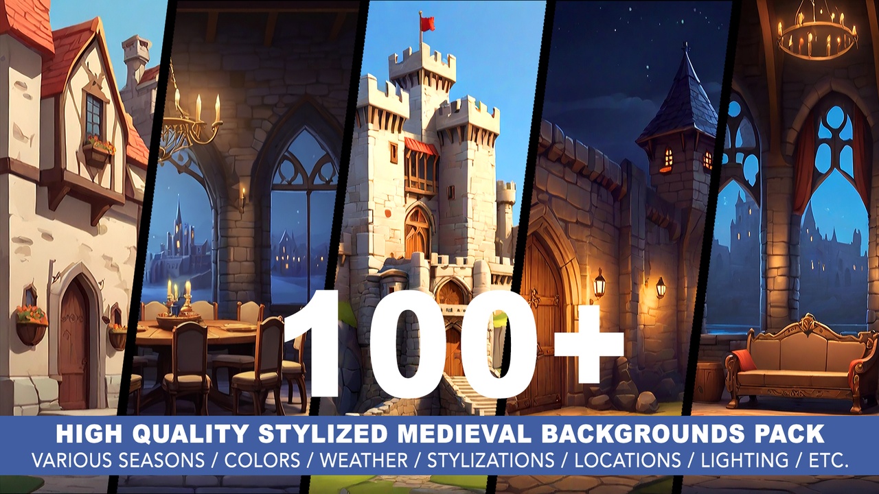100+ MEDIEVAL BACKGROUNDS | Fab
