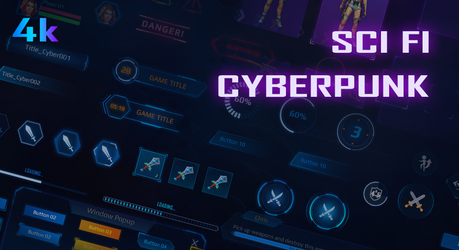 Sci-Fi Cyber UI Components