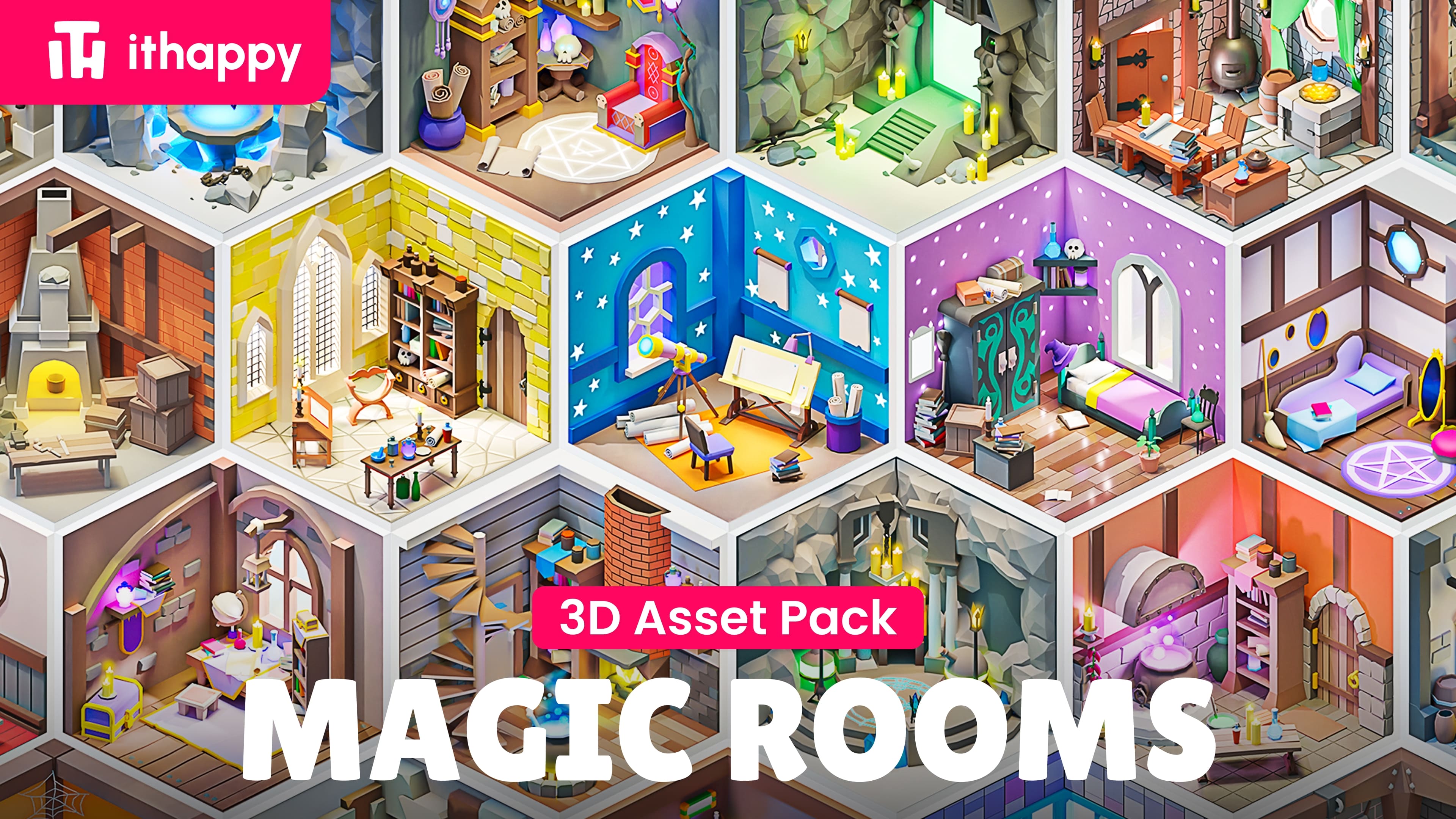 Magic Rooms - Low Poly 3D Models Pack | Fab