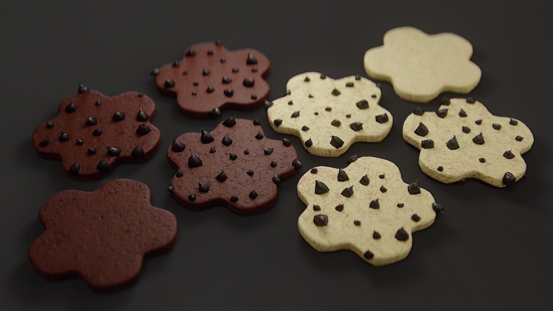 Flower Shaped Cookies - Vanilla and Chocolate with Choco Chips | Fab
