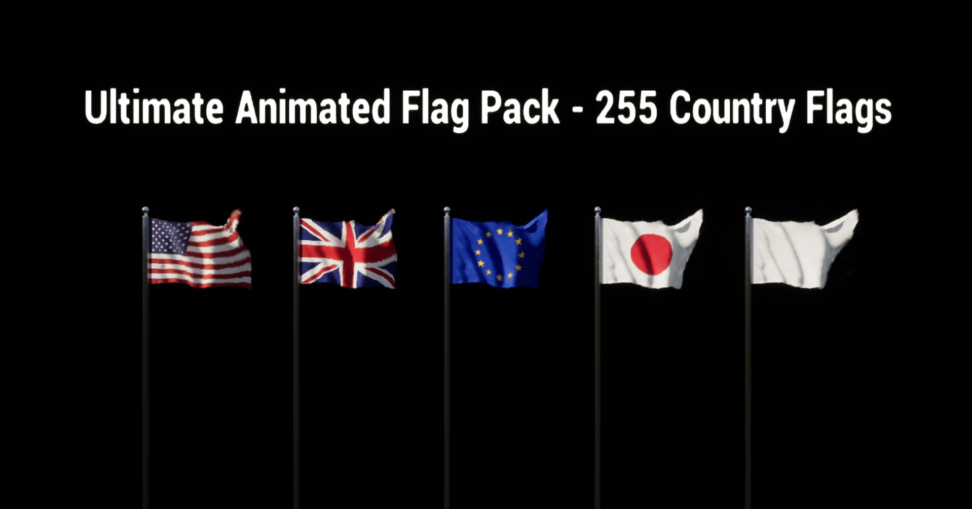 Ultimate Animated Flag Pack - 255 Country Flags - World Flags | Fab