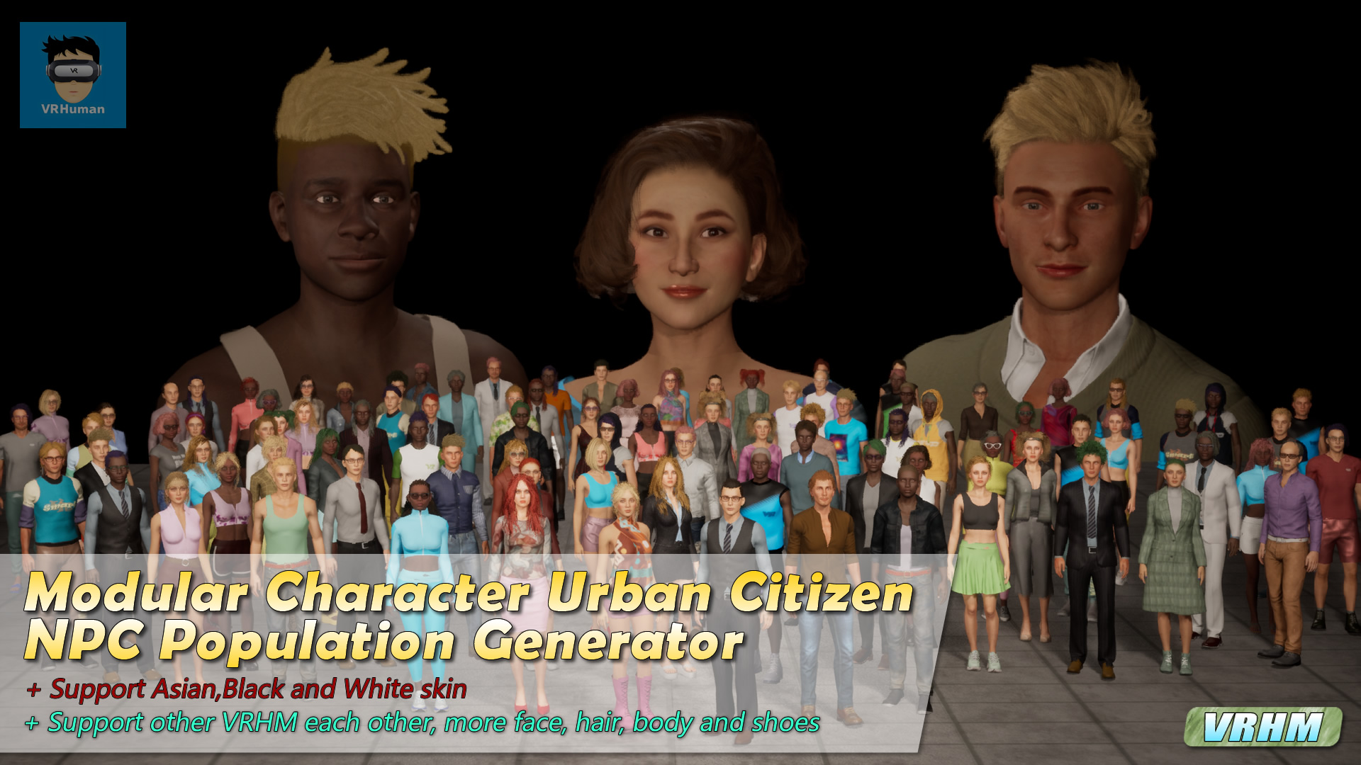 Modular Character Urban Citizen NPC Population Generator VRHM | Fab