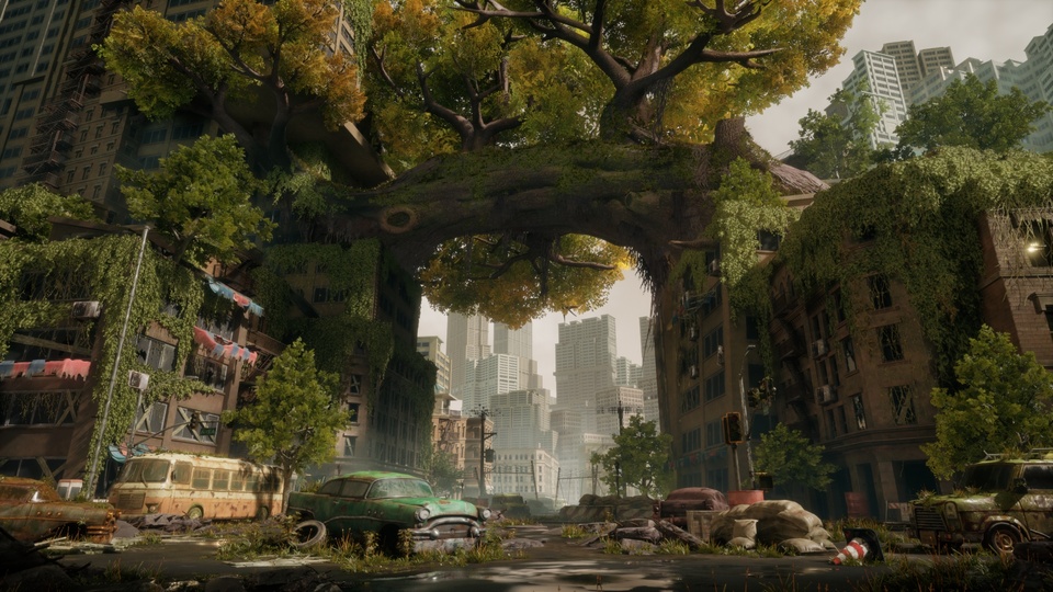 Overgrown Post Apocalyptic Landscape