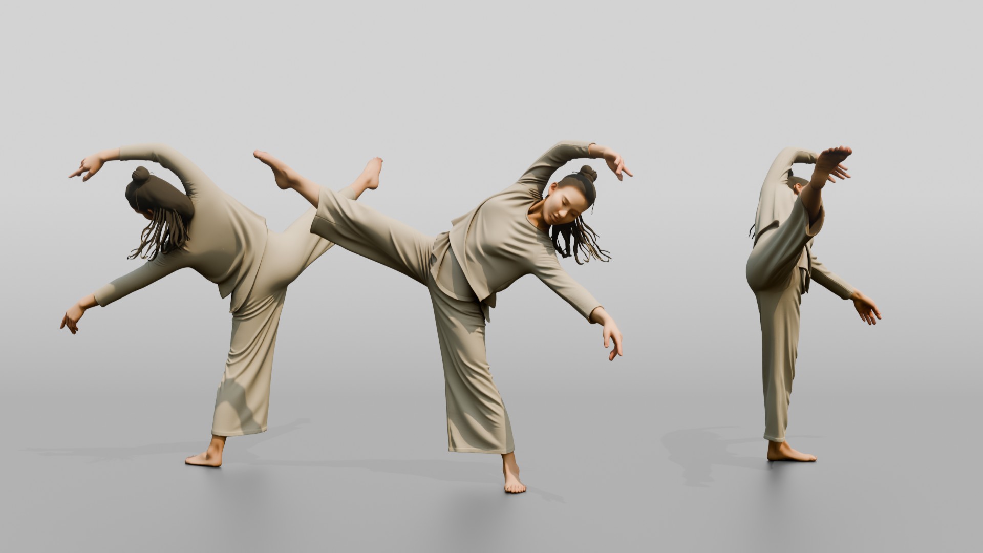 Chinese people - Chinese Woman Dancer in Dynamic Pose - Realistic 3D ...