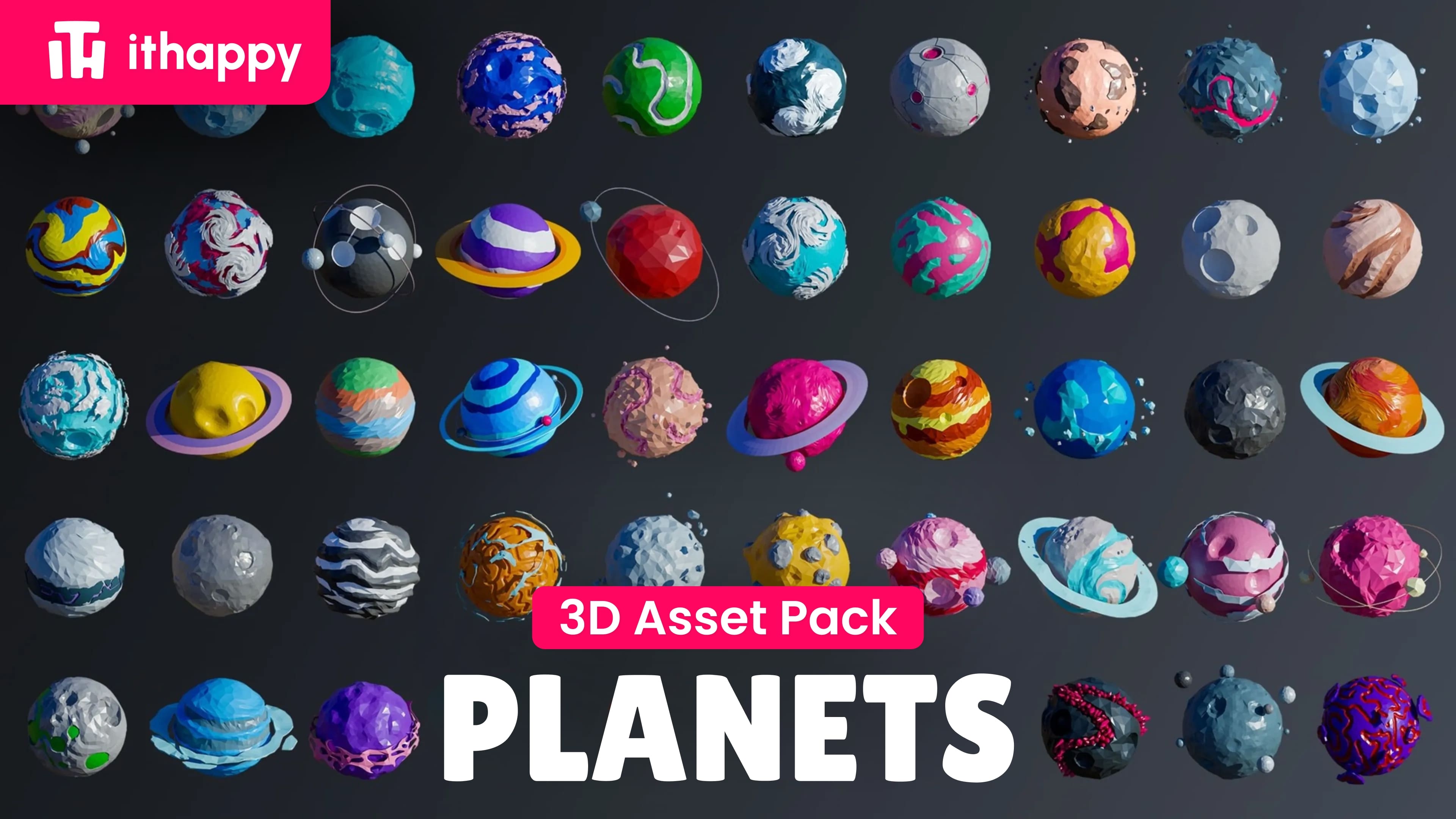 Planets - Low Poly 3D Models Pack | Fab