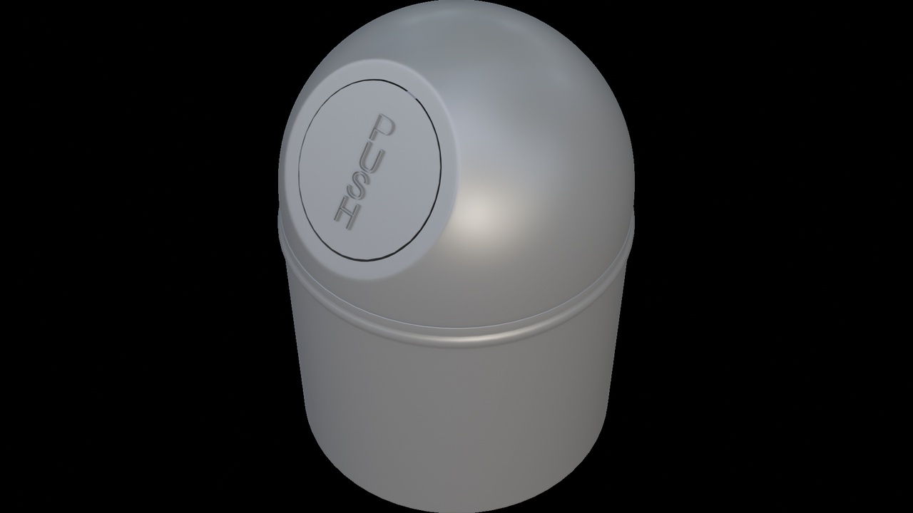 Silver Push-Lid Trash Bin | Fab