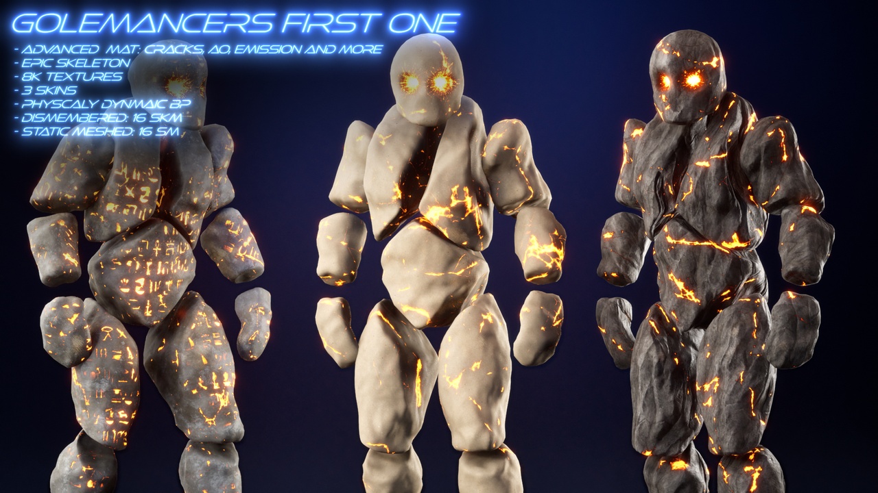 Humanoid Golem: a stone creature for horror, fantasy and other games | Fab