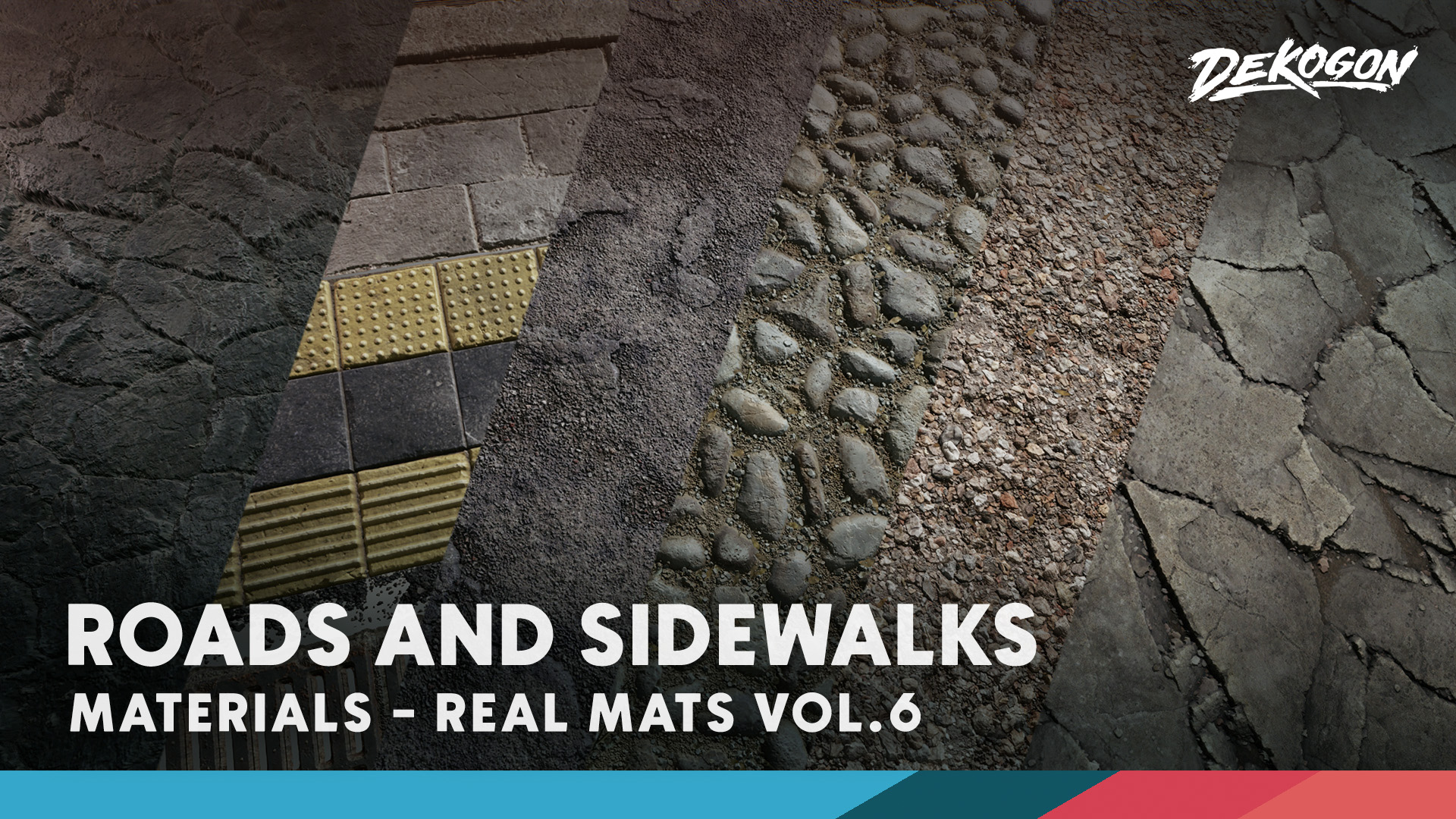 Realistic Materials Vol.6 - Roads & Sidewalks (40+ Materials) | Fab