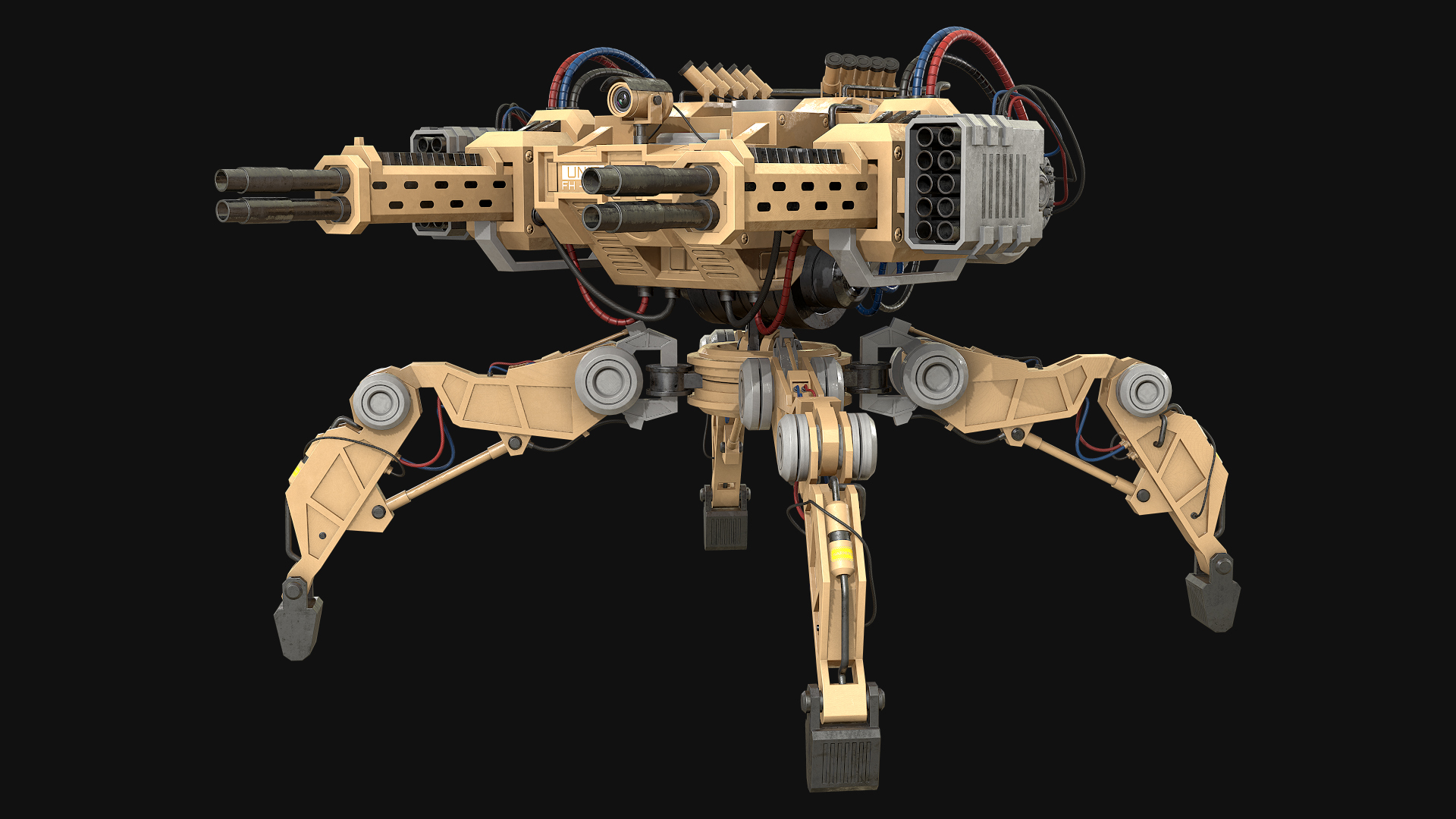 Walking Turret Concept_1_Desert | Fab
