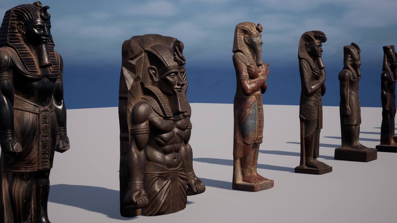 Egyptian King Hor Statue Collection – 12 Ancient Pharaoh Models | Fab