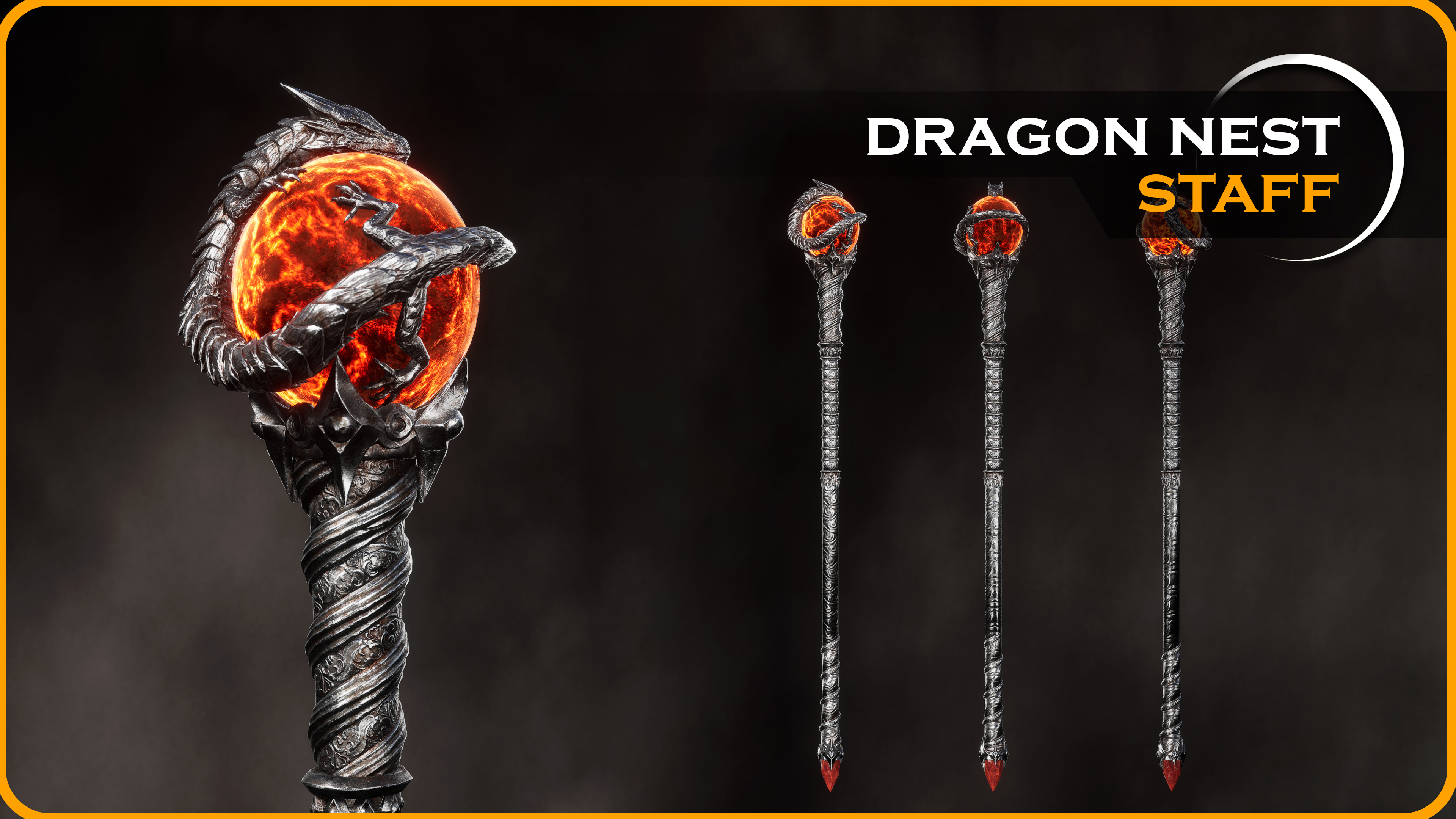 Dragon Nest Staff - Dark Fantasy Magic staff | Fab
