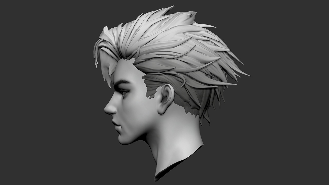 BASE MESH HEAD MALE SEMI-REAL STYLE #1 | Fab