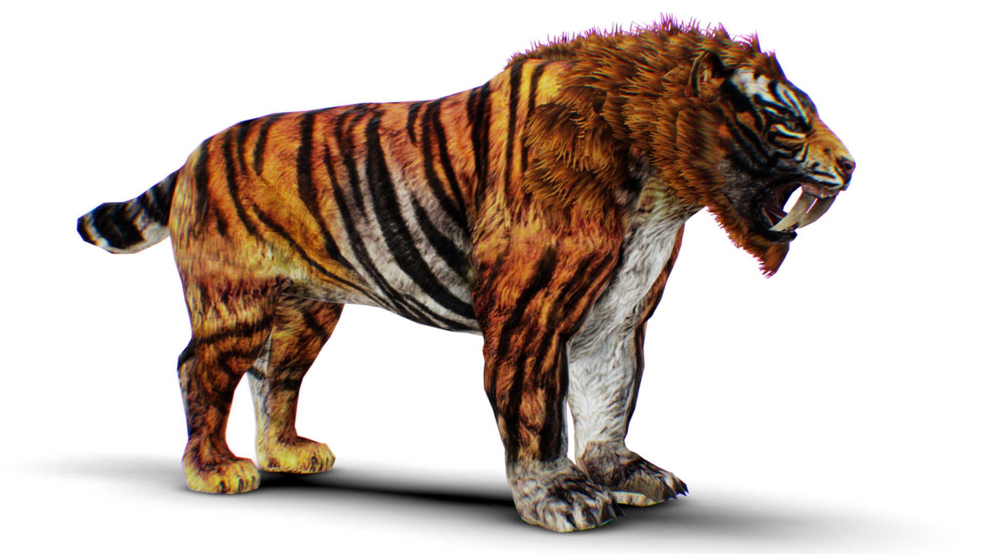 Sabertooth Tiger - Red Monster Cat - Panthera Mutant | Fab