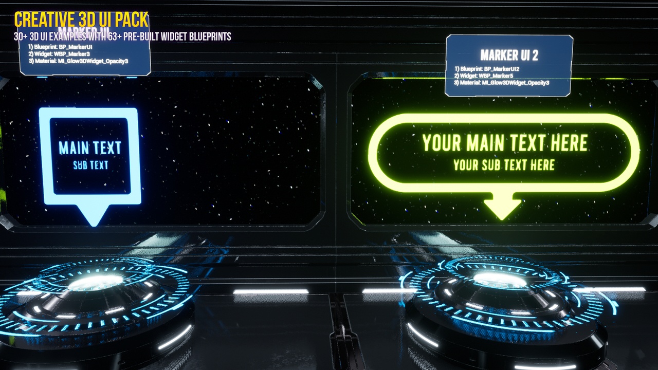 Interactive and Customizable 3D UI Pack
