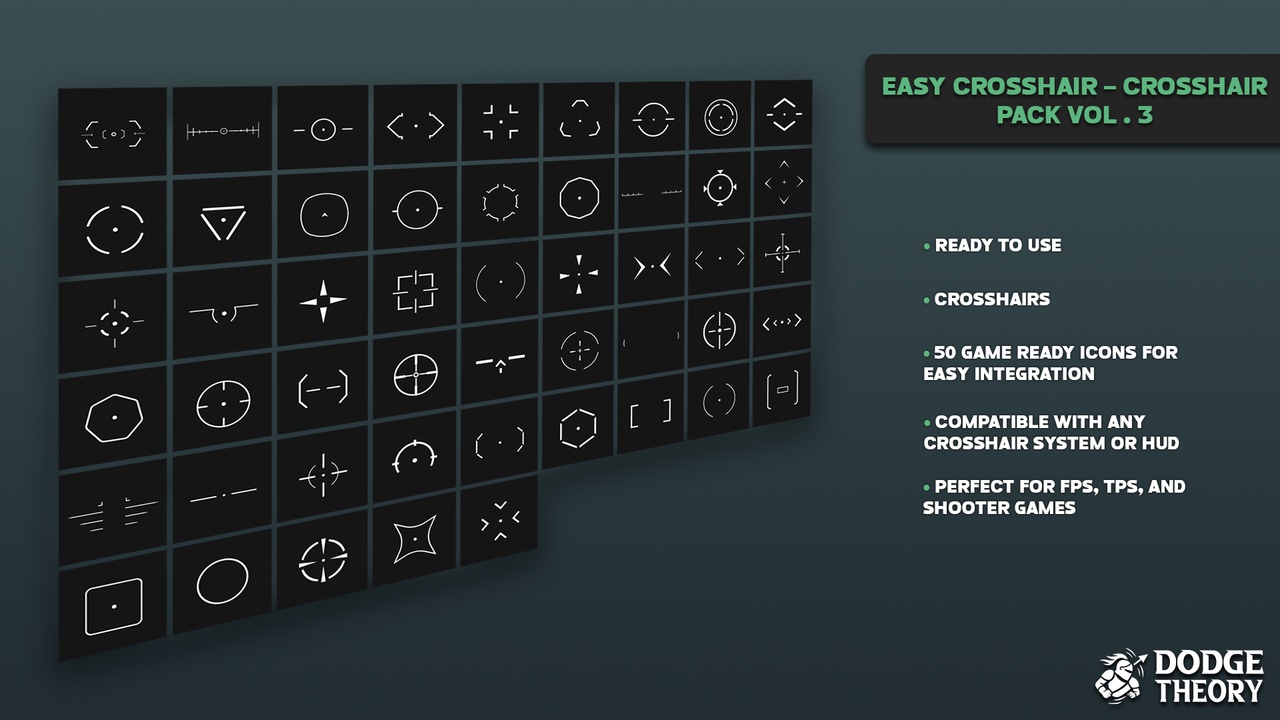 Easy Crosshair – Crosshair Pack VOL.3 (50 Textures) | Fab