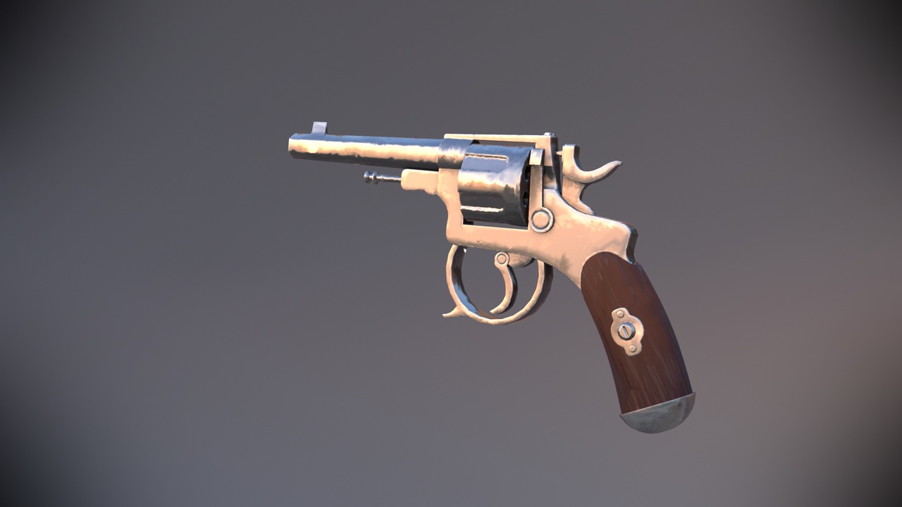 Paint Poly - Stylized WW2 Revolver | Fab