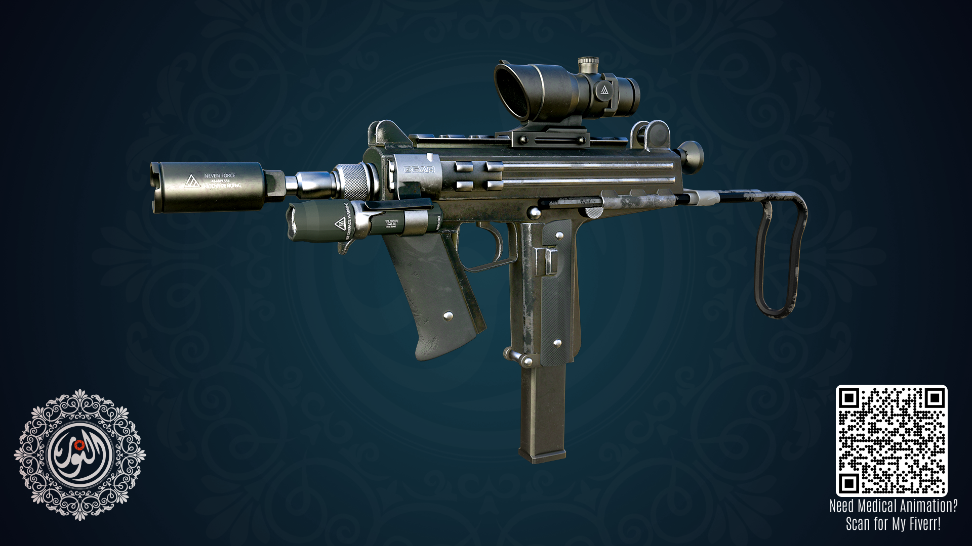 Rigged KJC-SMG | Game-Ready Submachine Gun | Realistic Tactical Weapon ...