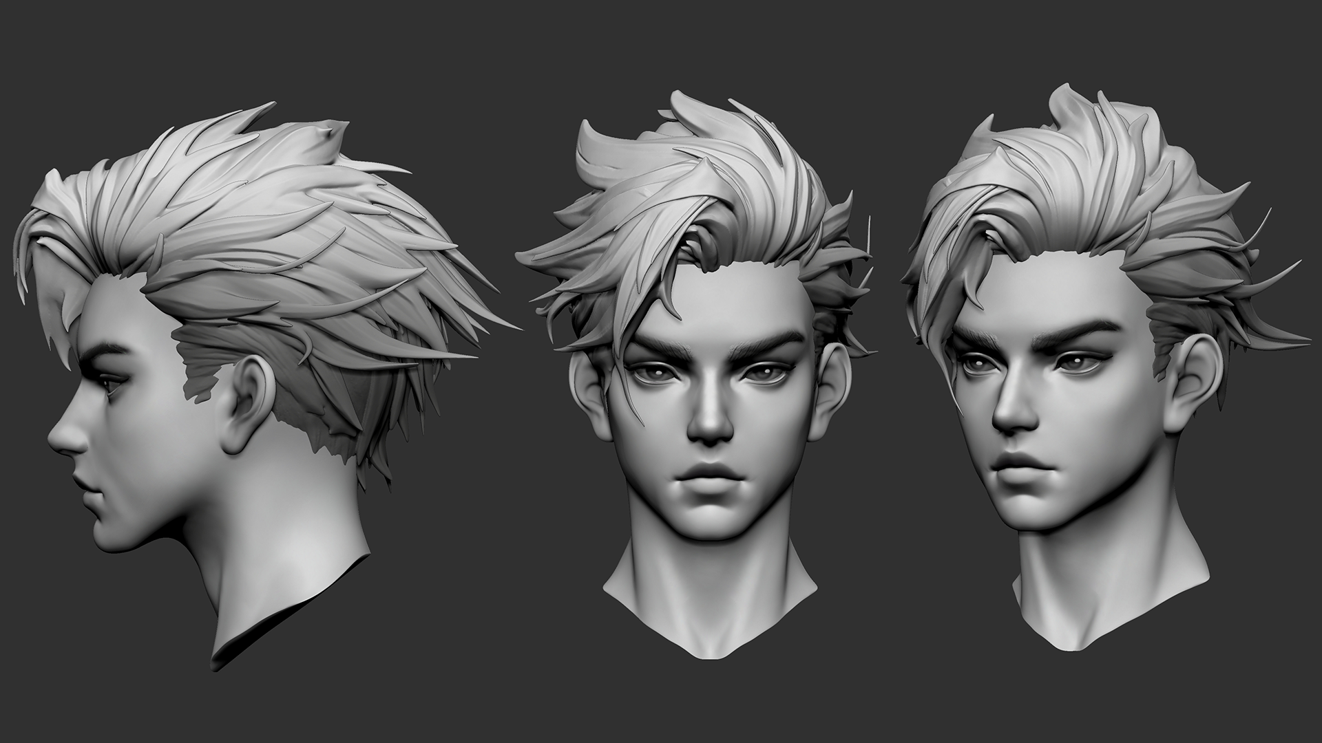 BASE MESH HEAD MALE SEMI-REAL STYLE #1 | Fab