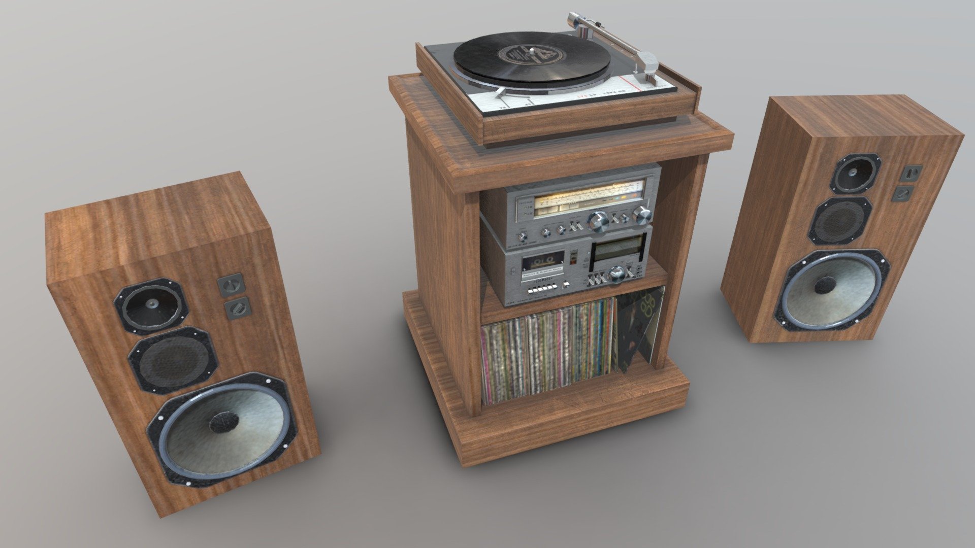 Vintage Stereo Hi-Fi Stack w/ Speakers | Fab