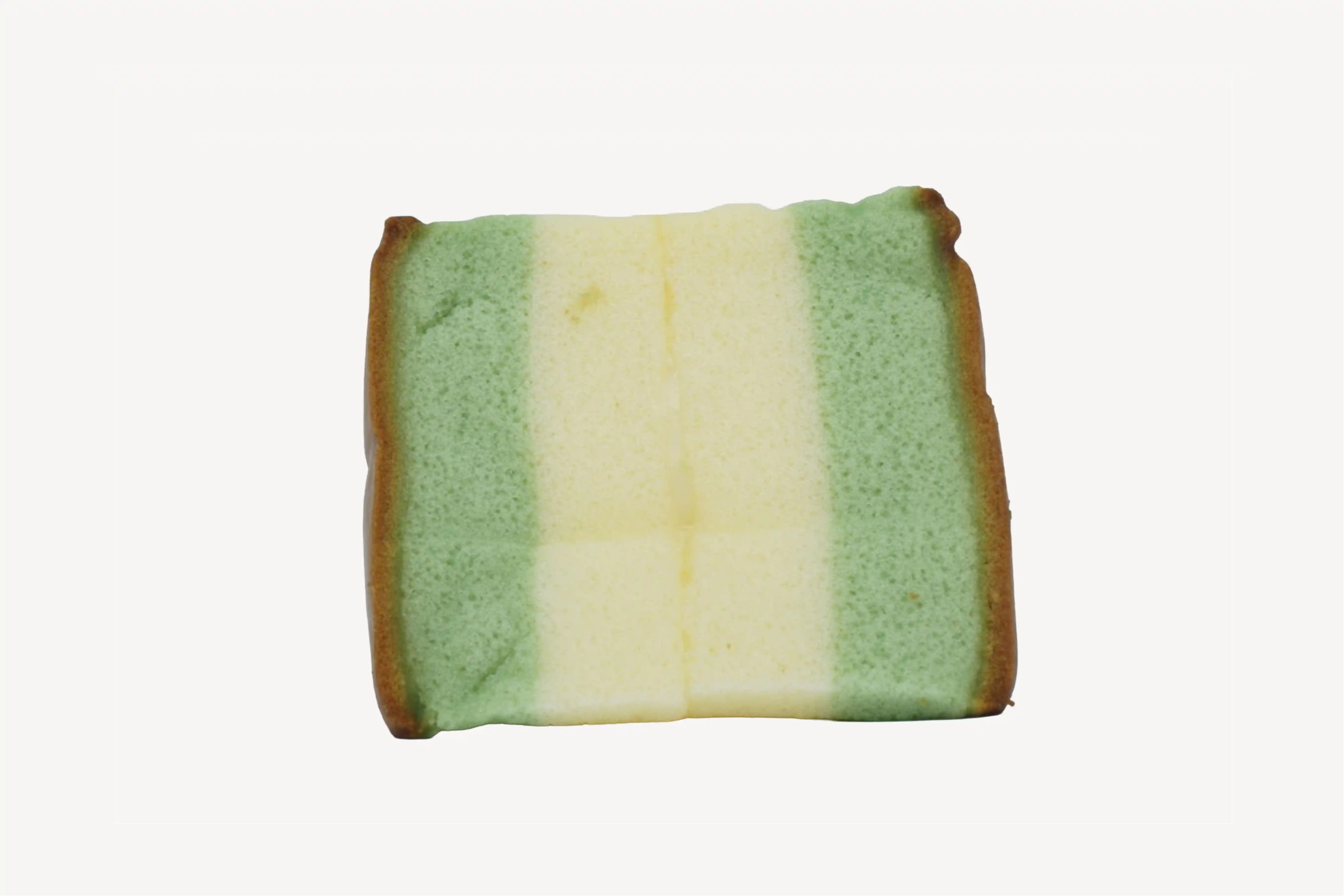Tri-Color Pandan Layer Cake Slice | Fab